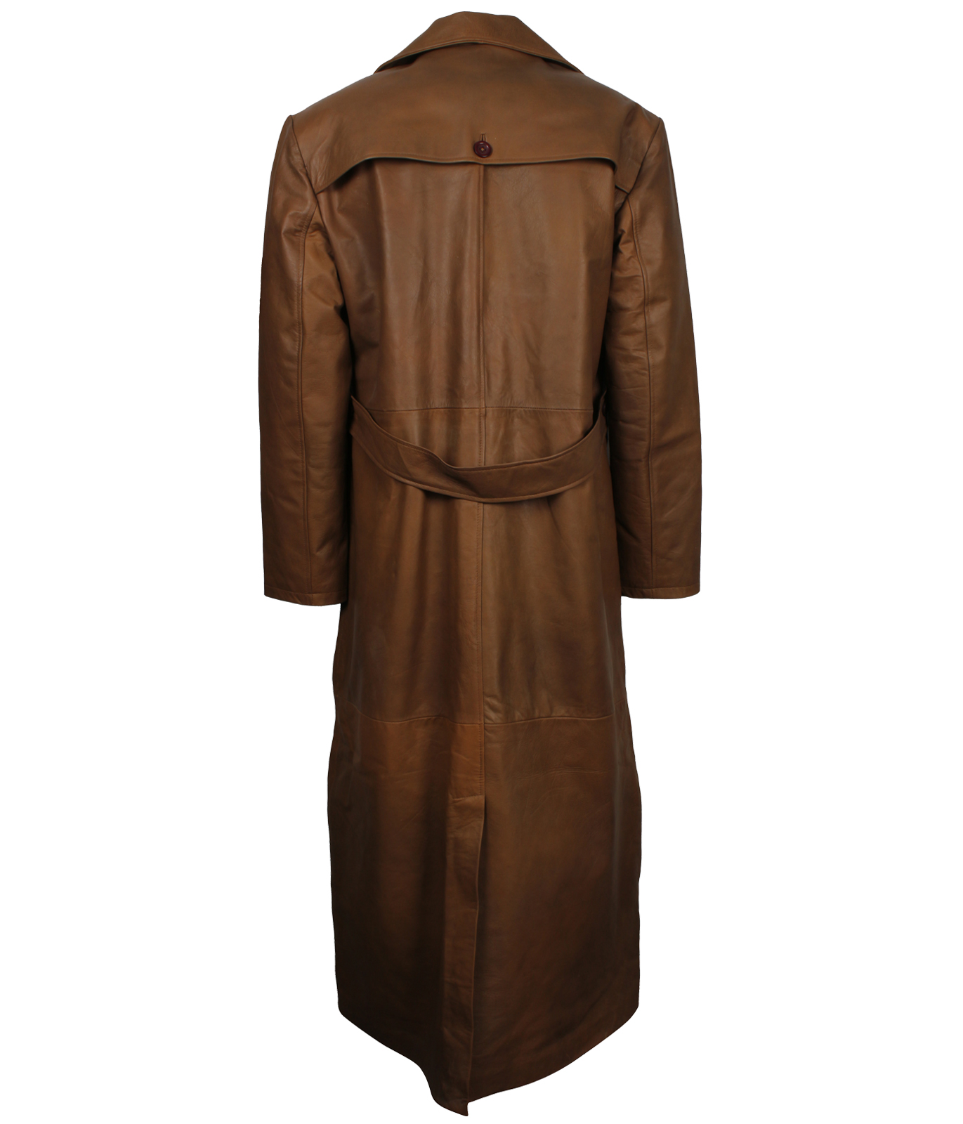 Long Brown Leather Jacket For Men. - US BIKER JACKETS