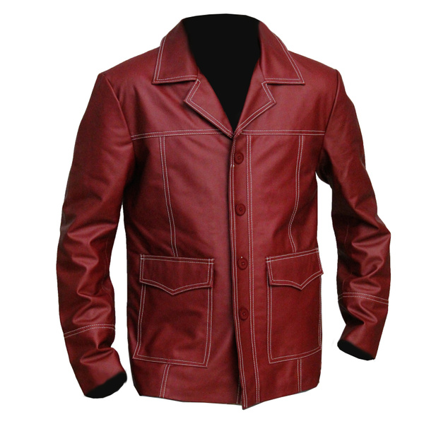 Brad Pitt Fight Club Tyler Durden Red Jacket Coat - US BIKER JACKETS