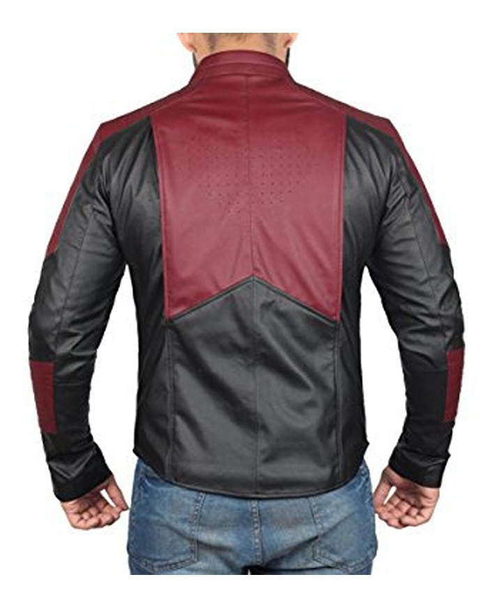 Mens Clark Kent Maroon Superman Leather Biker Jacket - US BIKER JACKETS