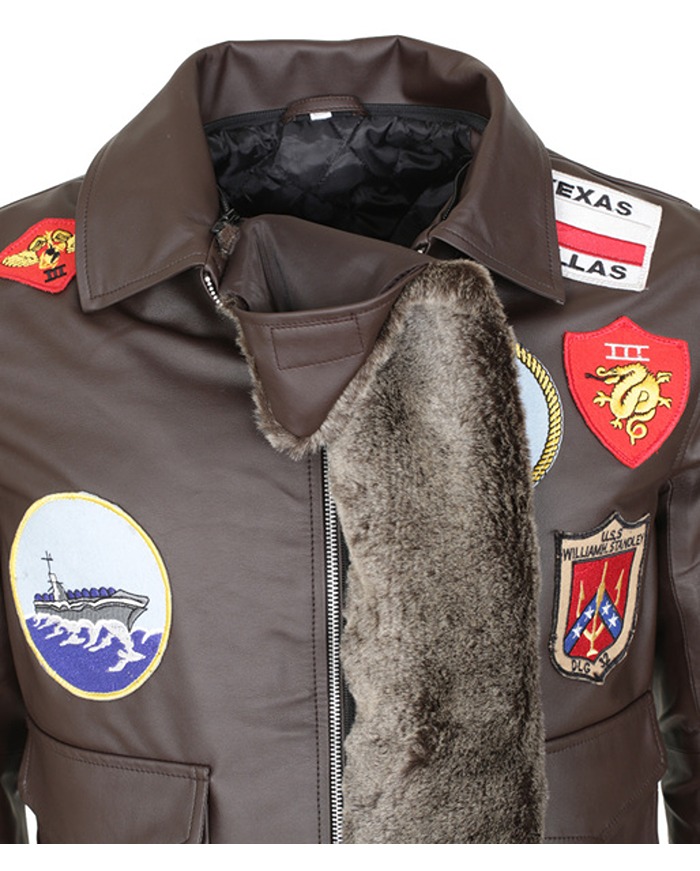 Mens Top Gun Maverick Faux Leather Bomber Motorcycle Jacket - US BIKER ...