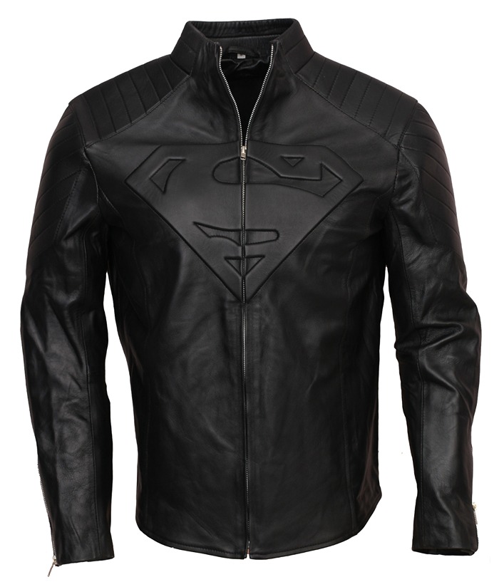 Superman Black Biker Leather Jackets Costume For Men - US BIKER JACKETS